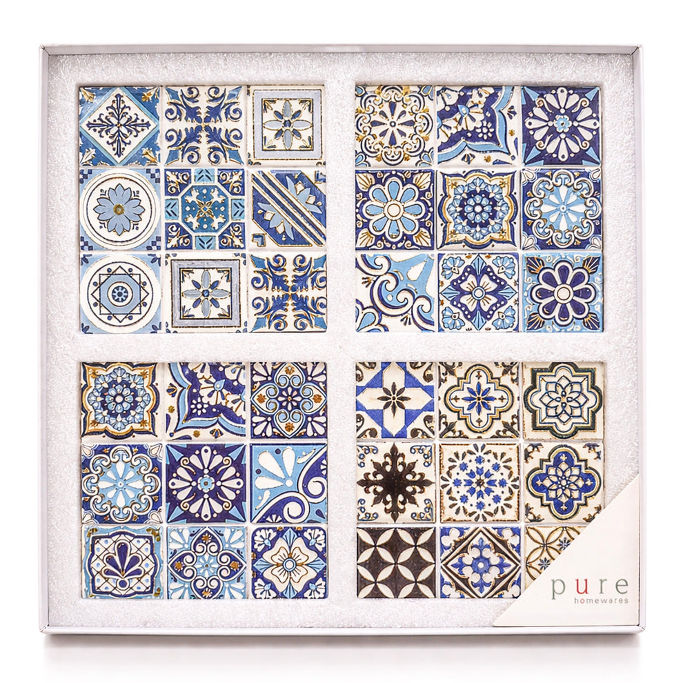 Square Ceramic Coaster Set (4pcs) Home Gift | Giftoria Australia